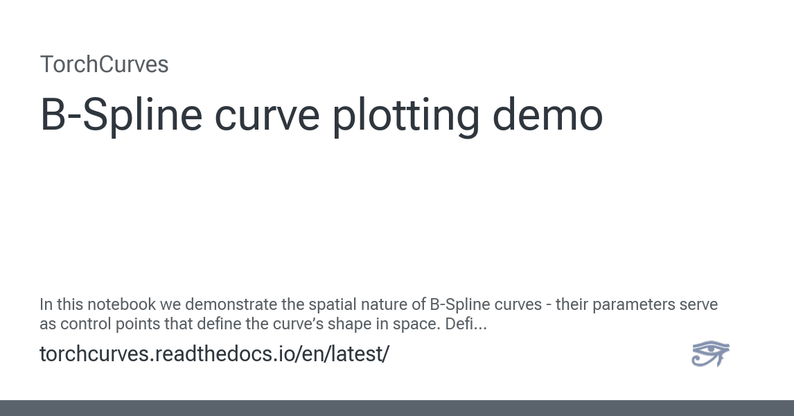 B-Spline curve plotting demo — TorchCurves documentation